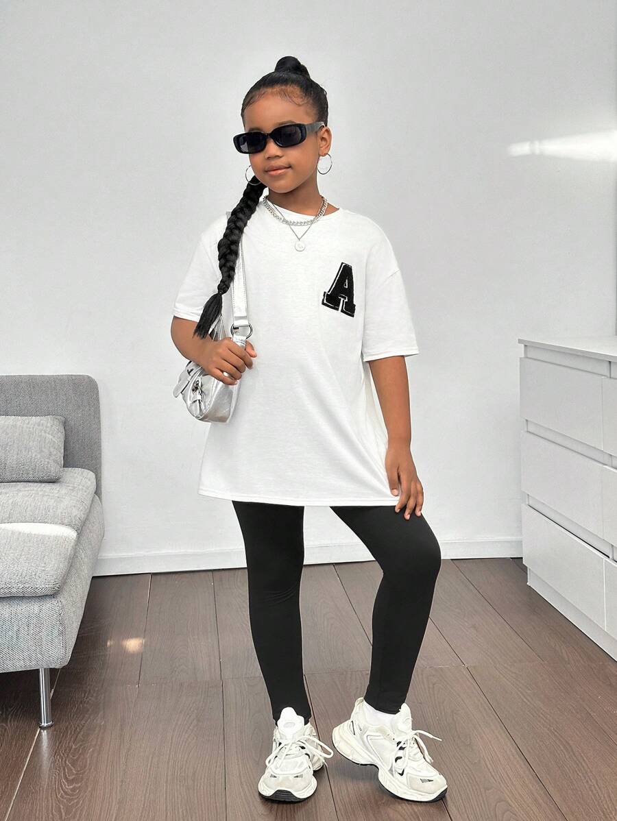 SHEIN Conjunto de 2 peças para meninas 'tween' composto por Camiseta ...