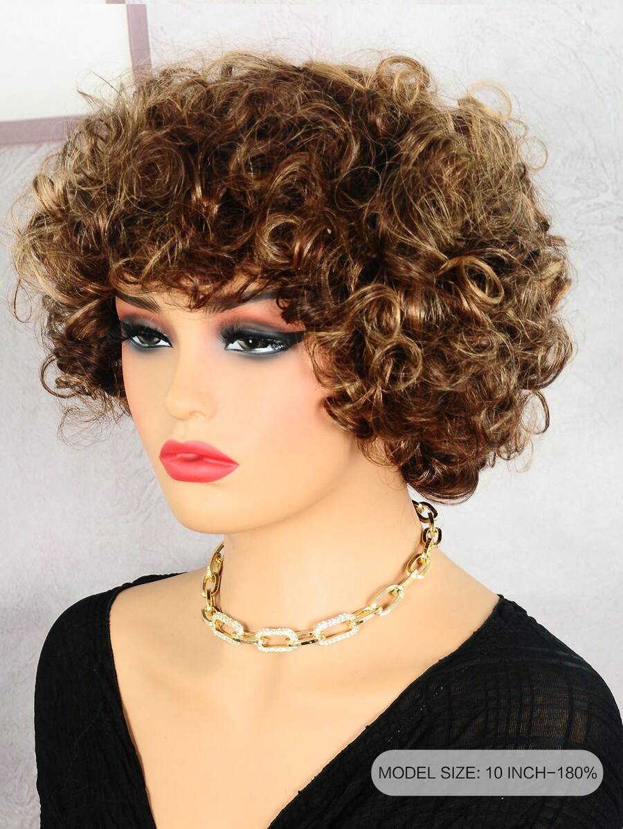 Bandeau élastique de couleur surligneur court avec frange Perruque Bob ...