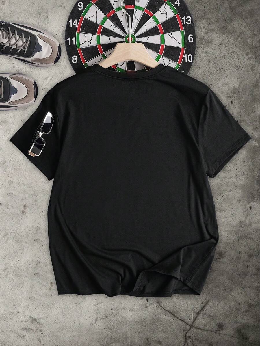 Manfinity Dauomo Men's Slogan & Capi Barra Logo Print Round Neck Short ...