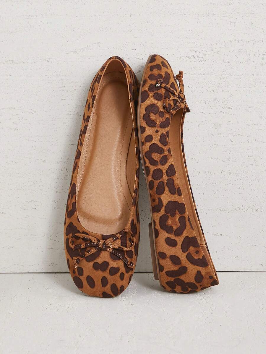 SHUZIA Women's Glamorous Square Toe Vallerina Shooes With Bows | SHEIN UK