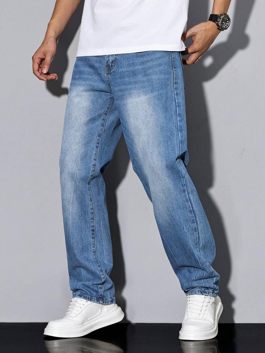 Manfinity Homme Casual spijkerbroeken voor heren, eenvoudig en modieus ...