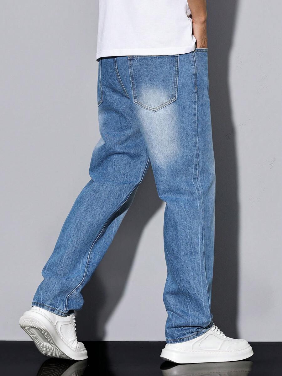 Manfinity Homme Casual spijkerbroeken voor heren, eenvoudig en modieus ...