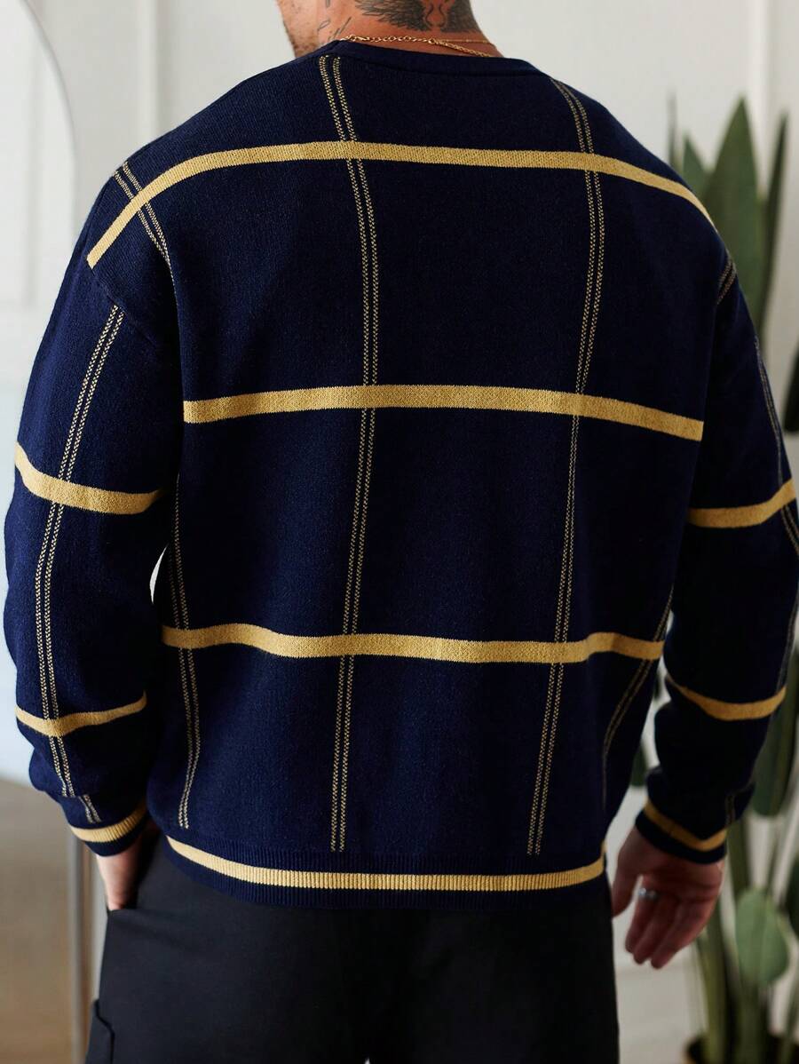 Manfinity Homme Men's Striped Long Sleeve Casual Loose Cardigan, Autumn/Winter | SHEIN USA