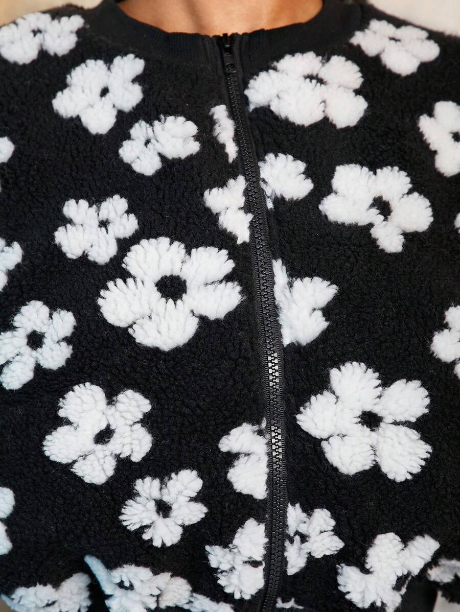 BamGleam The Jacket Features A Center Front Zipper In Contrasting Black ...