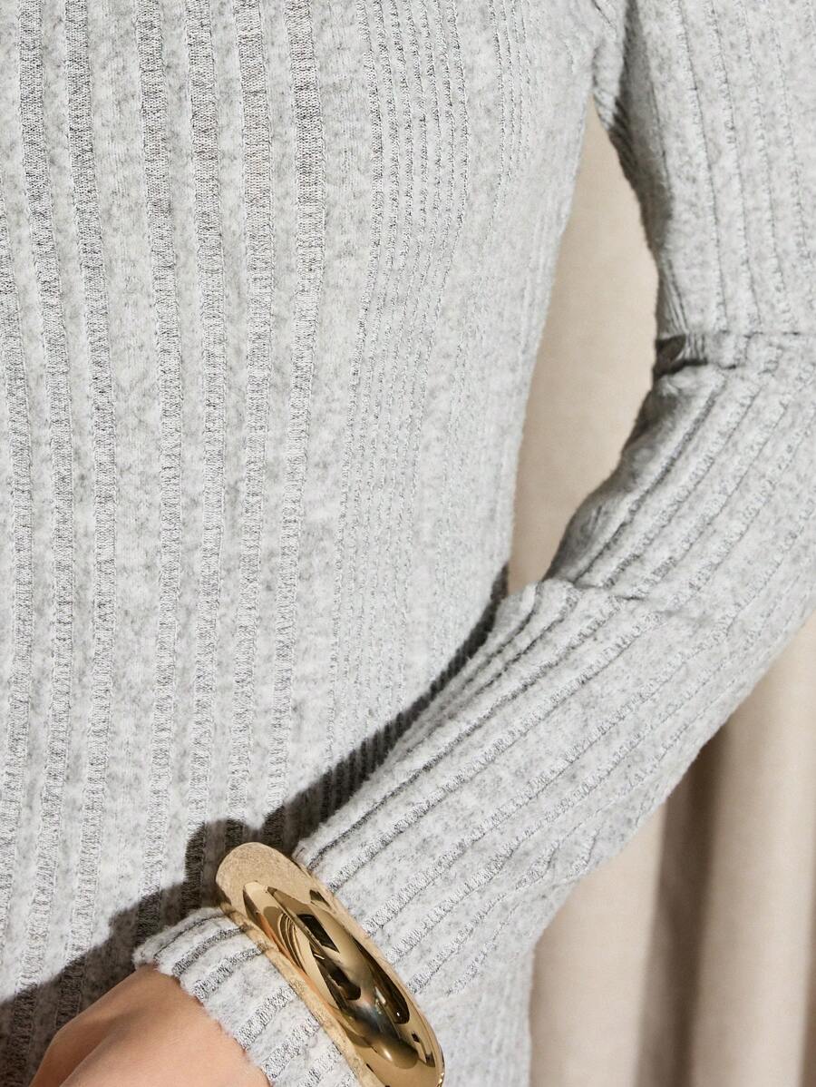 AiiRZ Bardot Fold Over Neckline Fluffy Maxi Dress | SHEIN USA