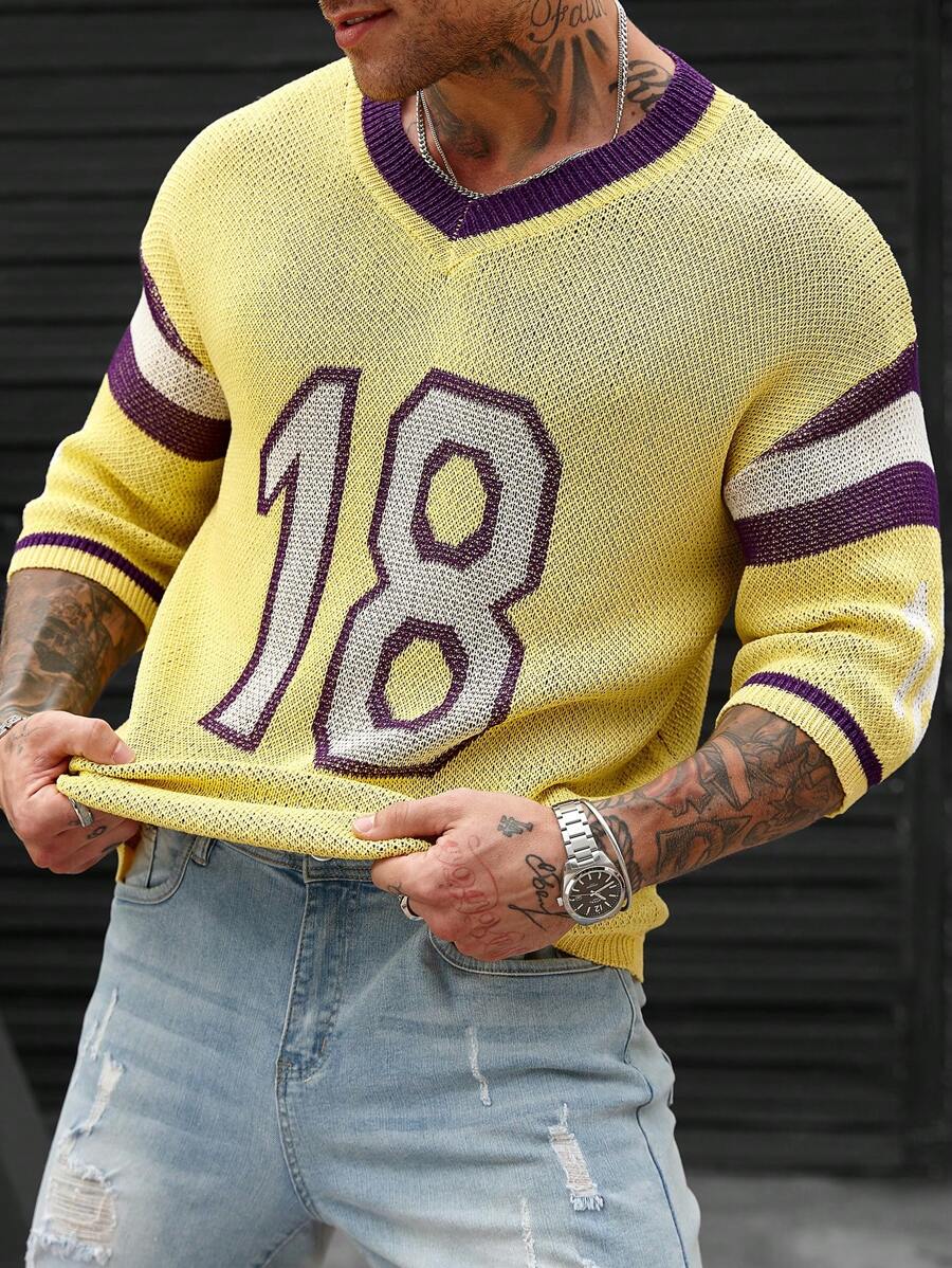 Manfinity CasualKnits Knitted Casual Minimalist Pullover Sweater ...