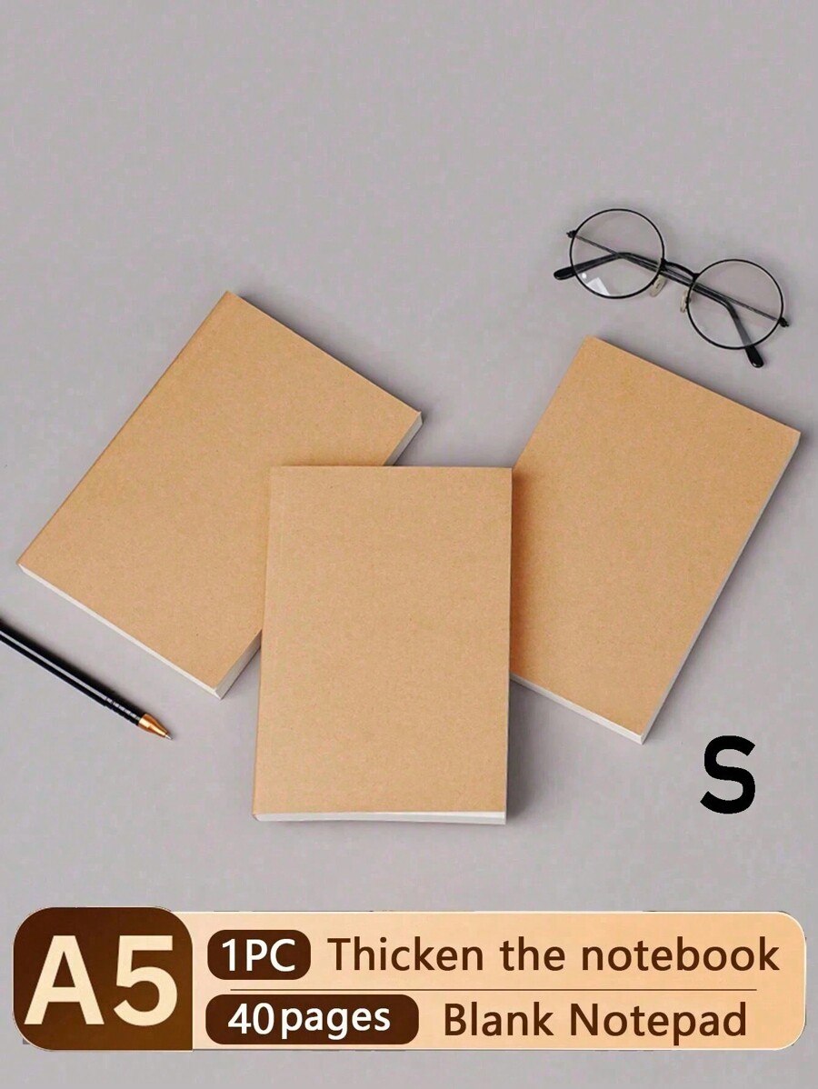 SHEIN 1pc Thickened A5 Blank Leather Notebook For Sketching, Drawing ...