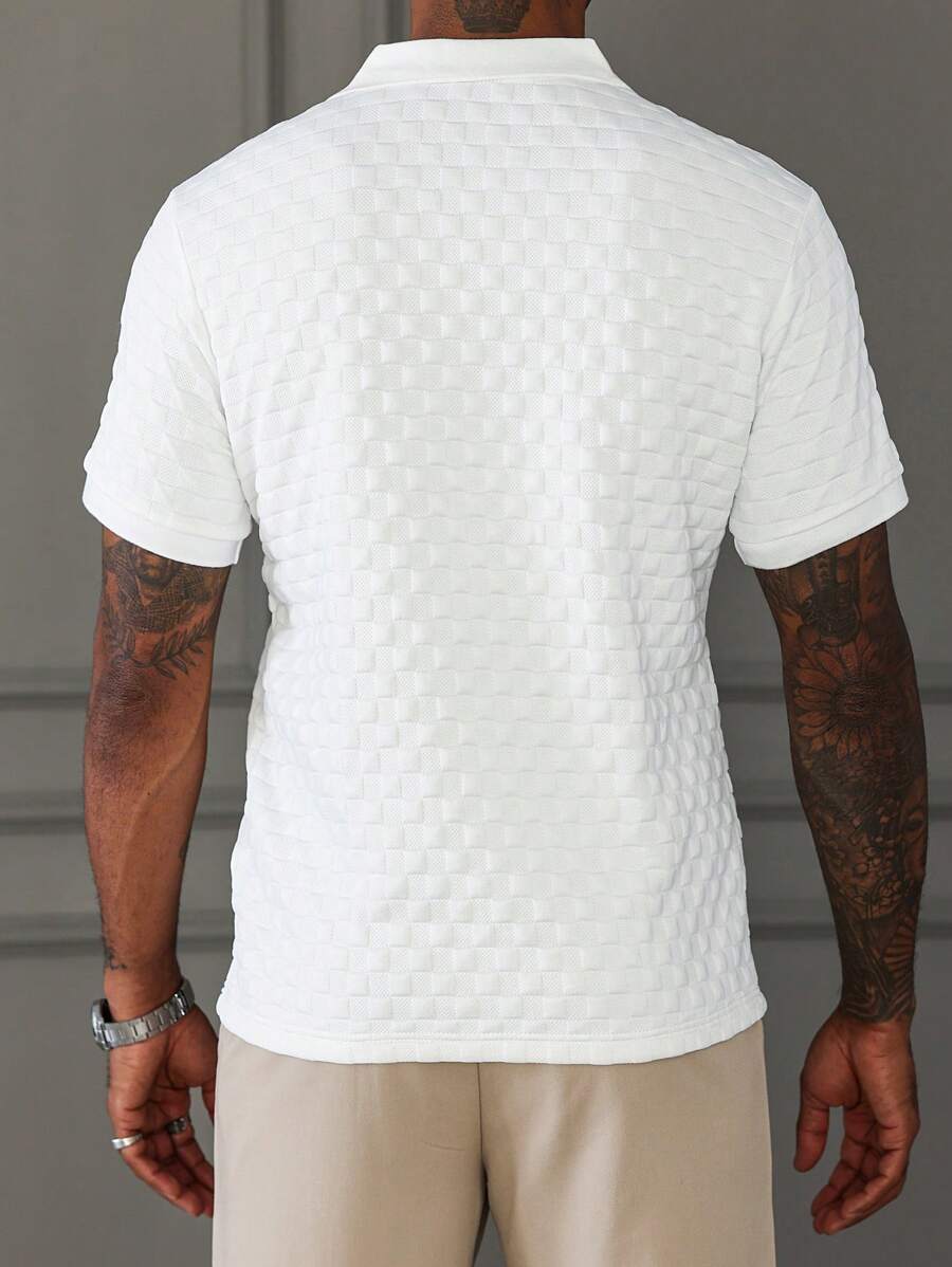 Manfinity Homme Manfinity Homme Men Solid Color Basic Turndown Collar ...