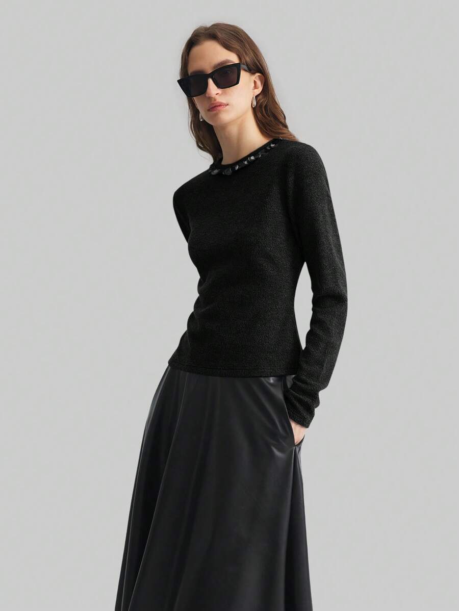 Ontre Women's Black Off Shoulder Mulberry Silk Long Sleeve A-Line Maxi Dress With Draped Hem ...