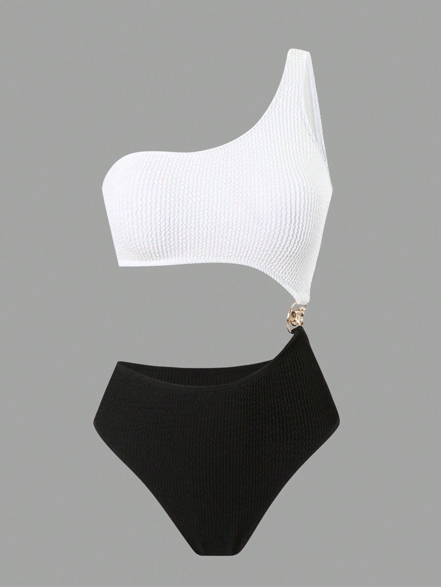 Swim Chiccia Women Summer Beach Vacation Elegant Black And White Color