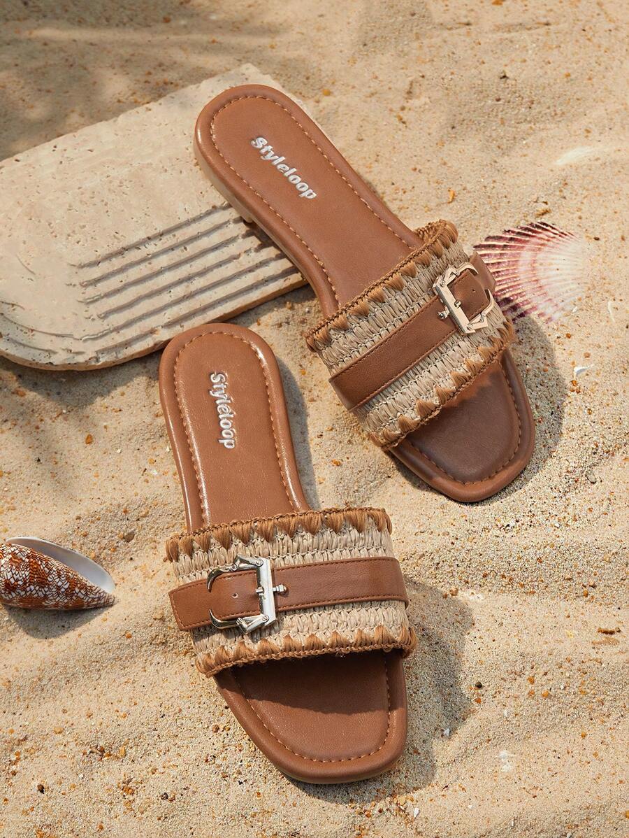 Styleloop Women's Rhinestone Strap Summer Beach Vacation Sandals ...