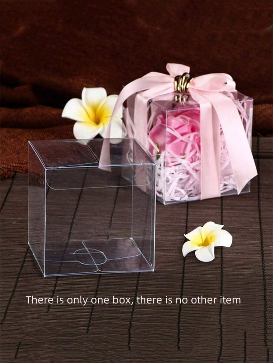 SHEIN 10pcs/Set Transparent Gift Packing Box, Pvc Clear Storage Square ...