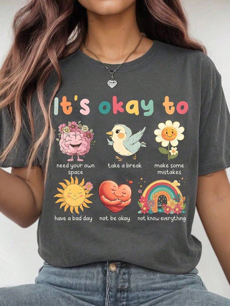 Calvaya Plus Size Comfort Colors Notes To Self Retro T-Shirt, Hippie ...