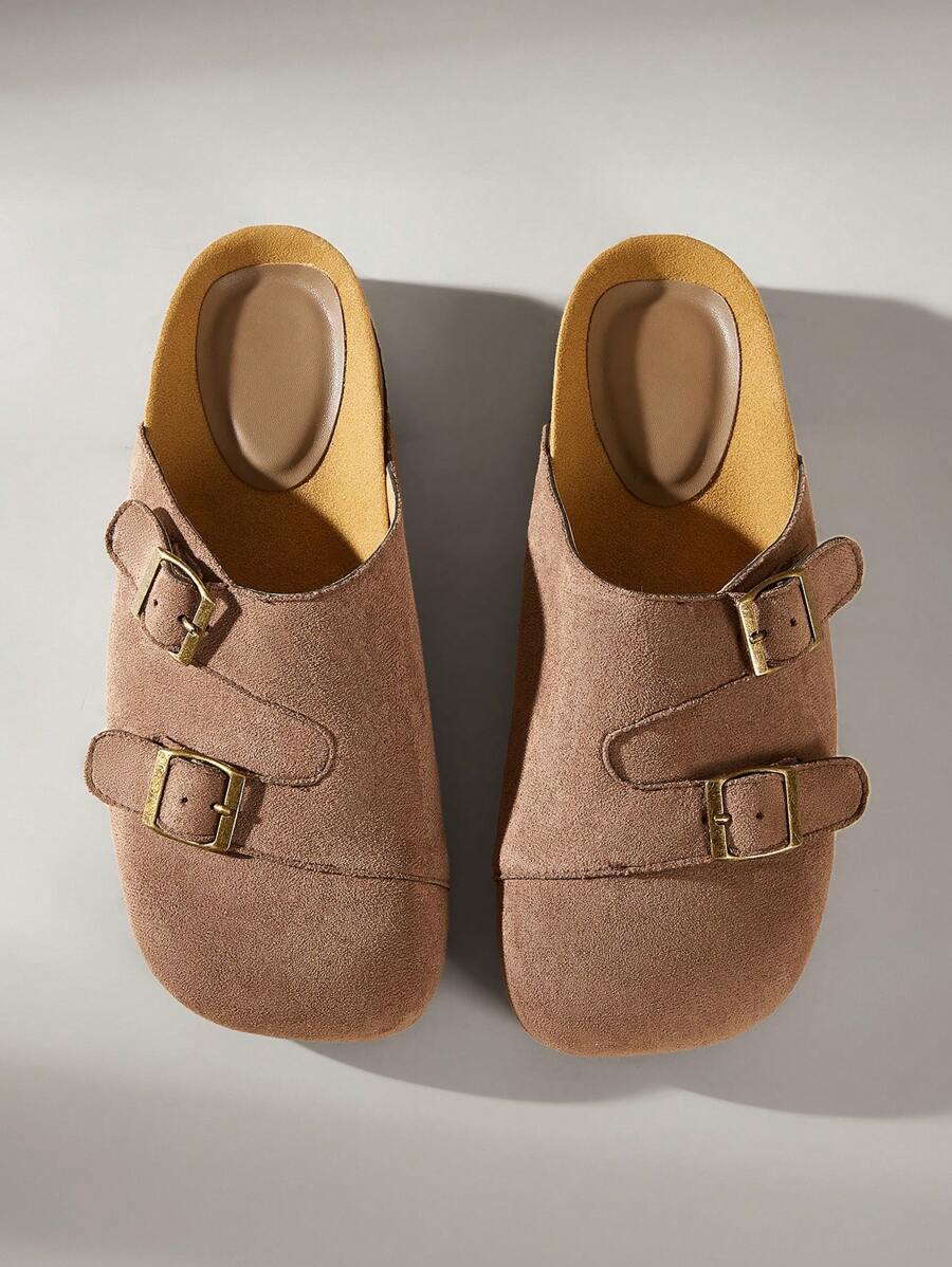 Solecia Women's Fashion Versatile Casual Simple Flat Shoes Suede Cork ...