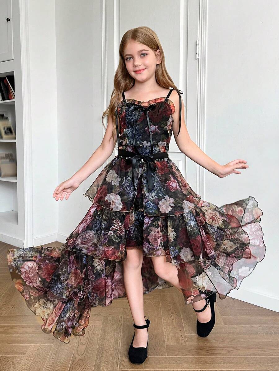 Vestido versátil para niñas preadolescentes con estampado floral ...