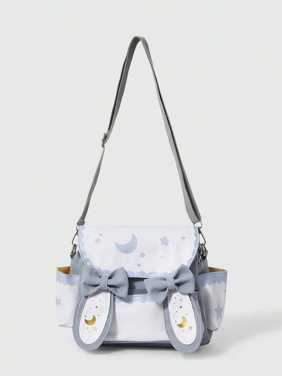 ROMWE Anime Women Cartoon Rabbit Ear Bow Decor Cute Shoulder Bag ...