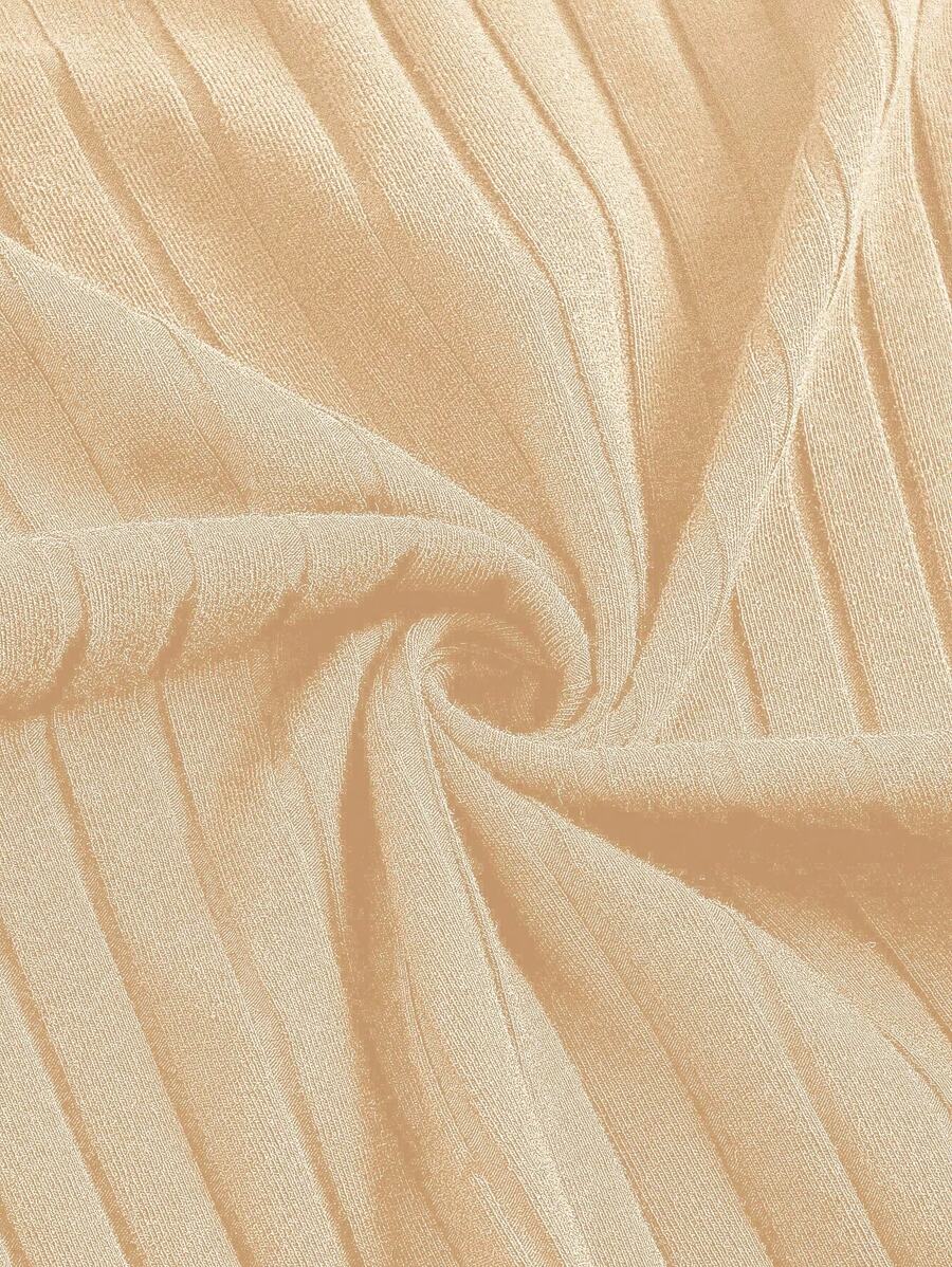 SHEIN EZwear Gonna a vita elastica con orlo a sirena color albicocca ...