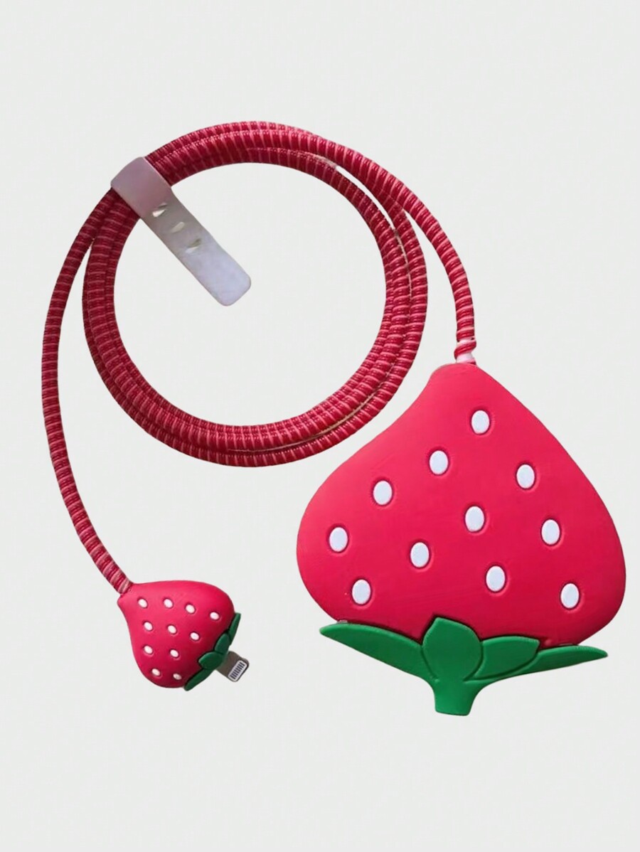 ROMWE Kawaii 4pcs/Set Cute & Sweet Strawberry Design PD Interface ...