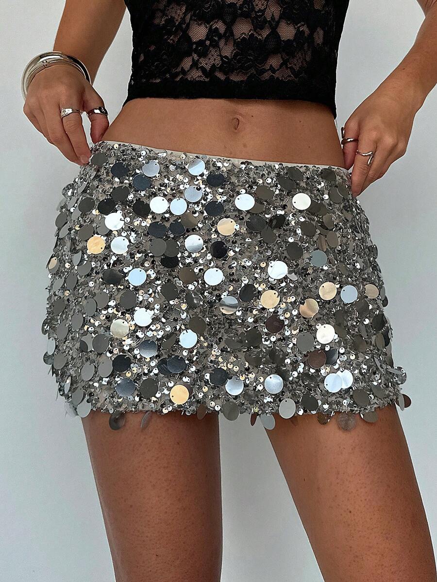 Aloruh Women's Carnival Sexy Low Waist Sequin Mini Skirt Women Club ...