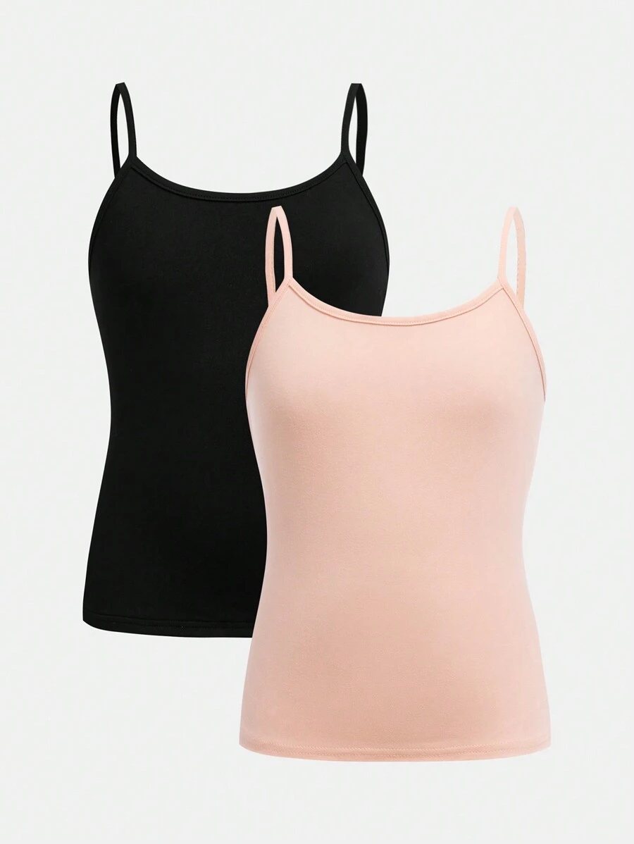 SHEIN Girlism Tween Girl Casual Knitted Fitted Halter Top Two-Piece Set ...