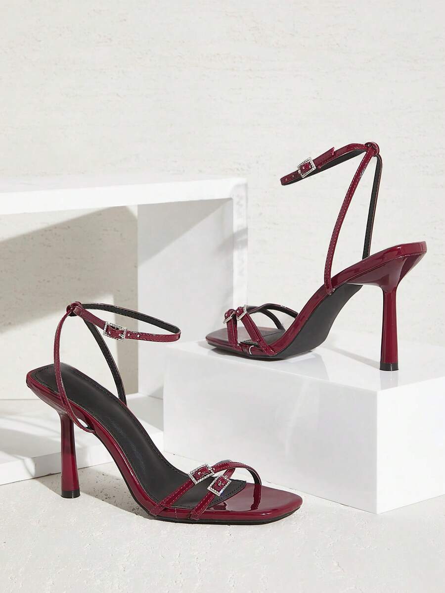 SHUZIA Women One Cross Ankle Strap Everyday Simple Minimalist Party ...