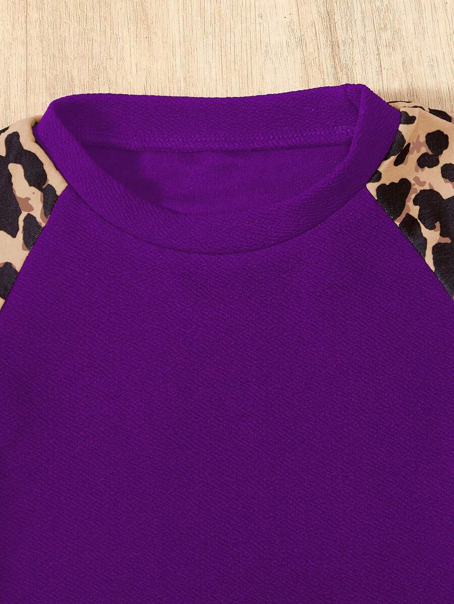 SHEIN Conjunto Casual de 2 peças Estampa de Onça e Bloco de Cor para ...