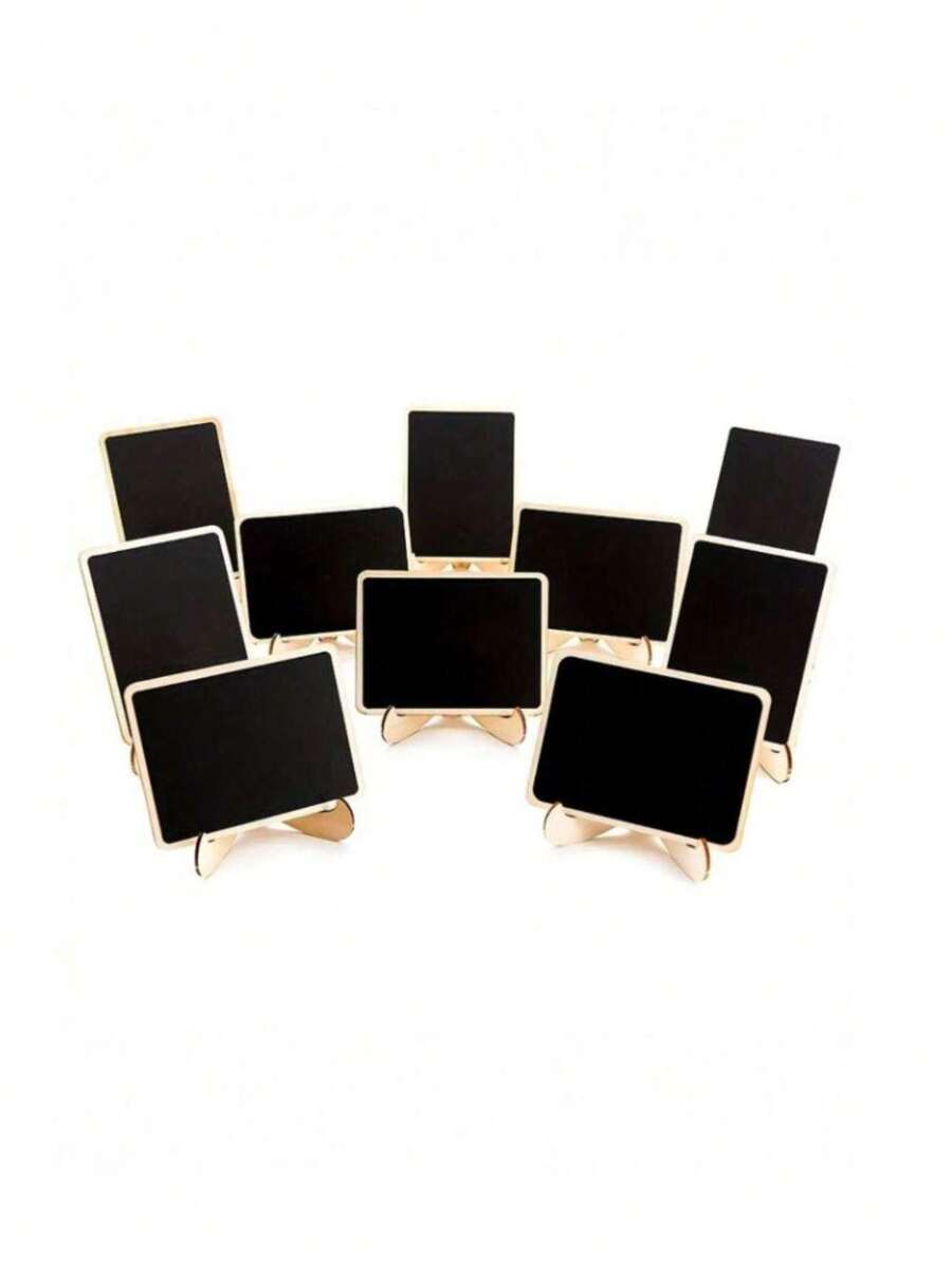 SHEIN 5pcs/10pcs Mini Chalkboard Signs With Base Stand, Wooden Tags For ...