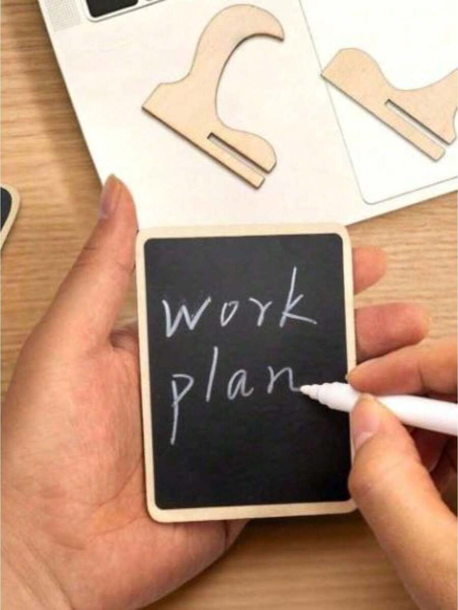 SHEIN 5pcs/10pcs Mini Chalkboard Signs With Base Stand, Wooden Tags For ...