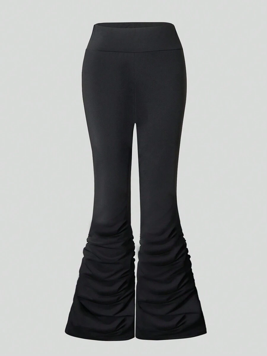 Ruffle Hem Flared Pants For Teen Girls, Versatile To Pair With Various ...