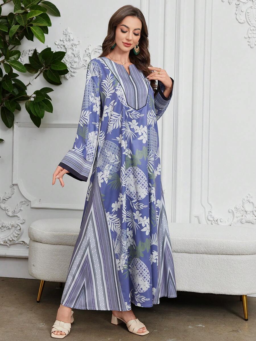 SHEIN Najma Nouvelle Robe Longue Ample de Mode Rétro Vintage avec ...