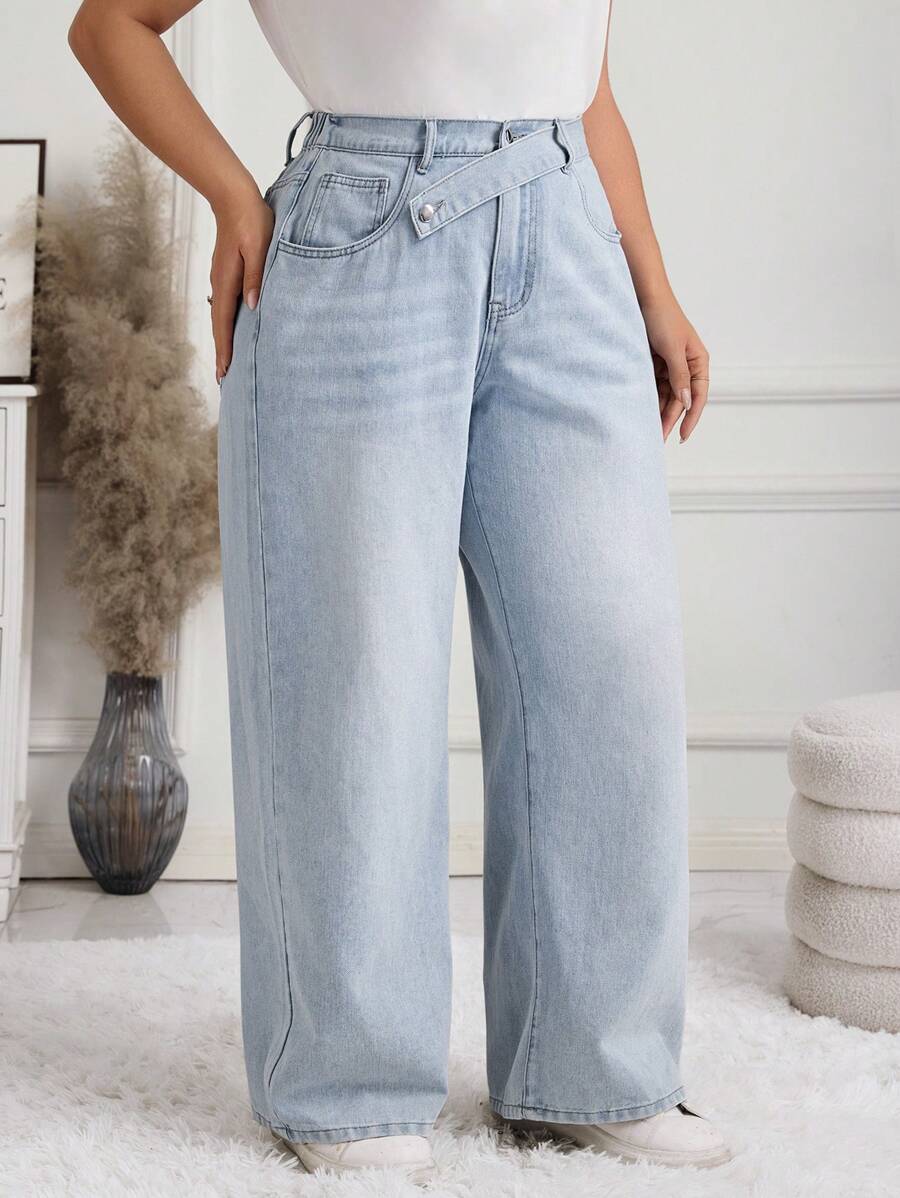 SHEIN LUNE Plus Size Casual Everyday Jeans, Simple And Fashionable | SHEIN USA