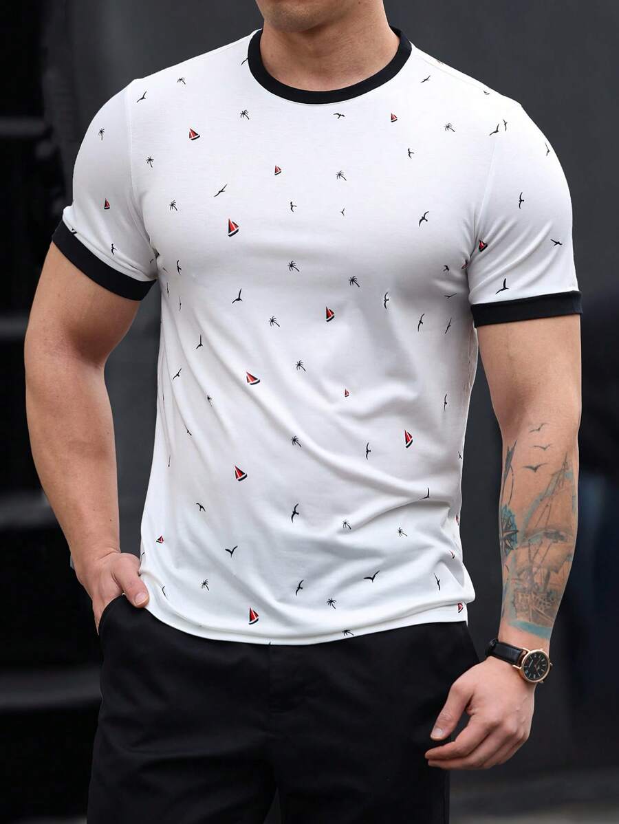 Manfinity Bizformal Manfinity Bizformal Digital Print Patchwork Men ...