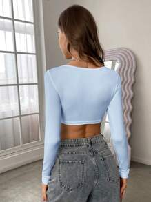 SHEIN PETITE 春 レディース スクープネック クロップドトップ | SHEIN JAPAN