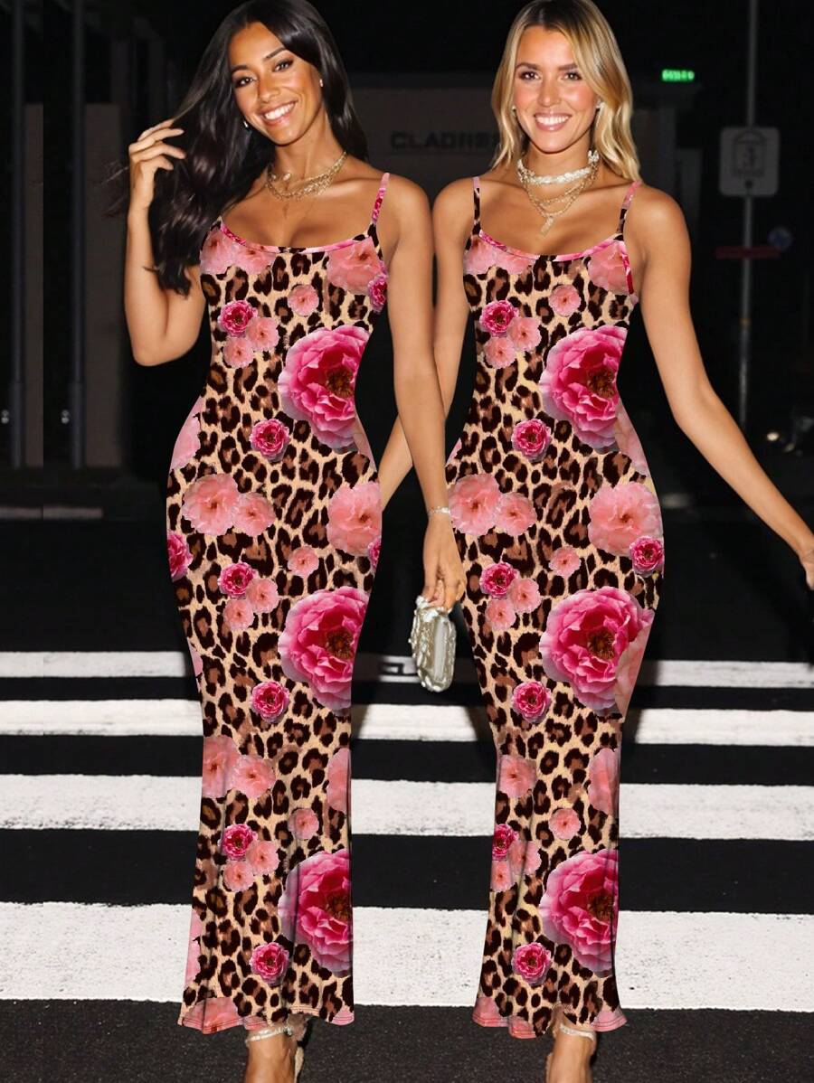 Glamance Maria Clara Maia Artist Spring Pink Leopard Print Long Pastel ...