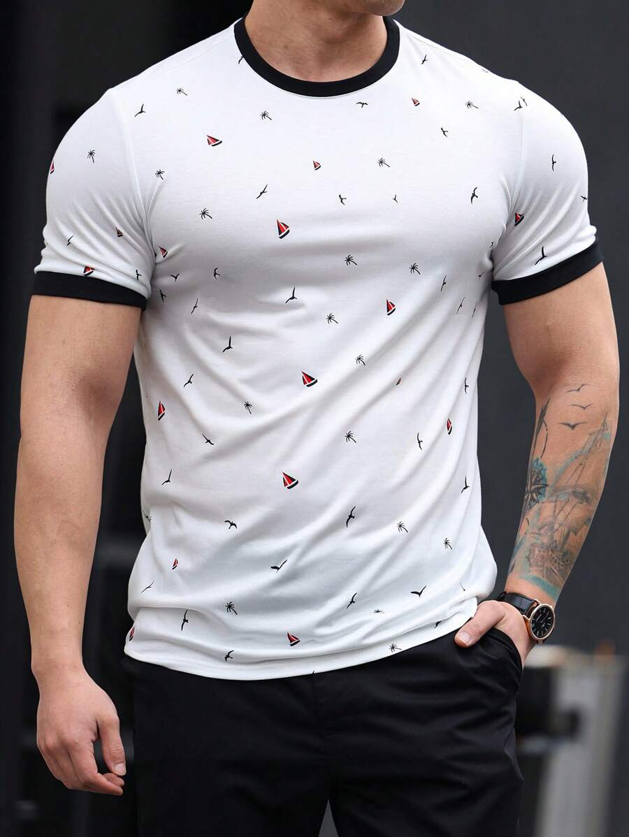 Manfinity Bizformal Manfinity Bizformal Digital Print Patchwork Men ...