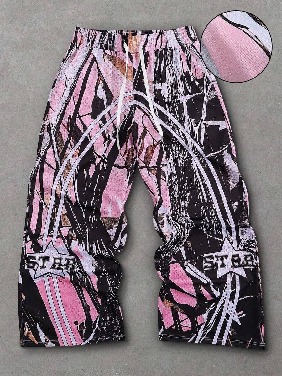 Manfinity EMRG Men's Fashion Branch Printed Drawstring Waist Sweatpants ...