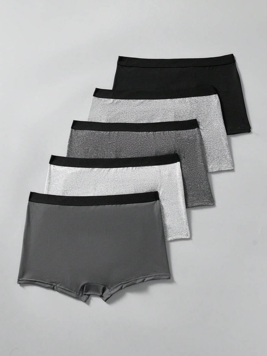 5pcs/Pack Teen Boy Elastic Waist Comfortable Casual Boxer Briefs Men ...