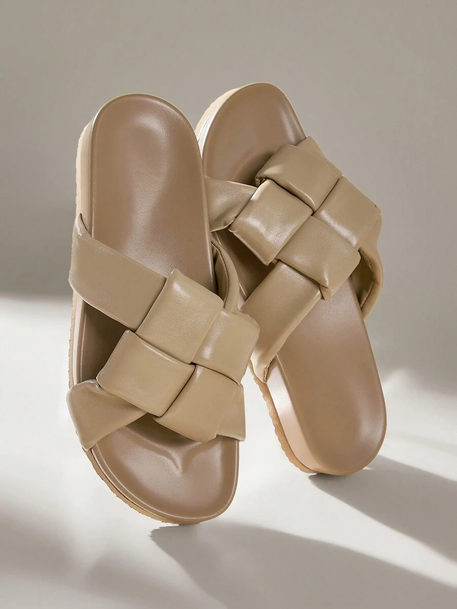 Solecia รองเท้าแตะลำลองเพื่อผู้หญิง แบบเปิดปลายเท้า ผูกเชือกยืดหยุ่น ...