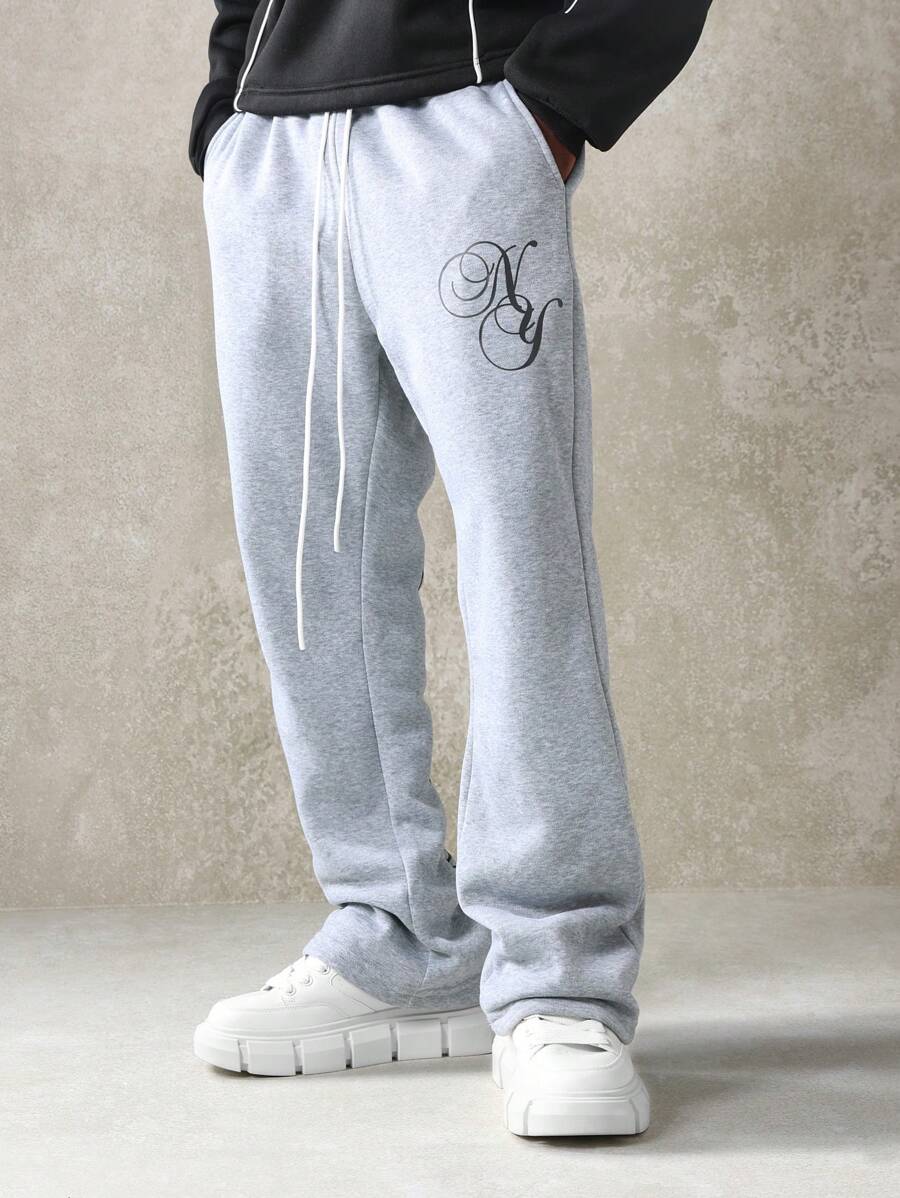 SUMWON Premium Oversized Flare Fit Jogger Sweatpants Elastic Waist ...