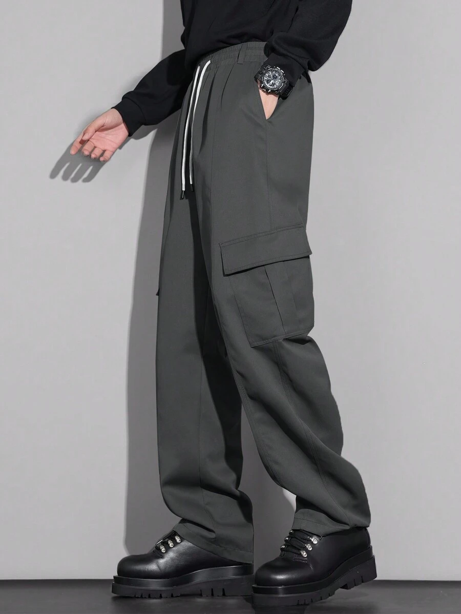 Manfinity Homme Calças casuais minimalistas do dia a dia para homens ...