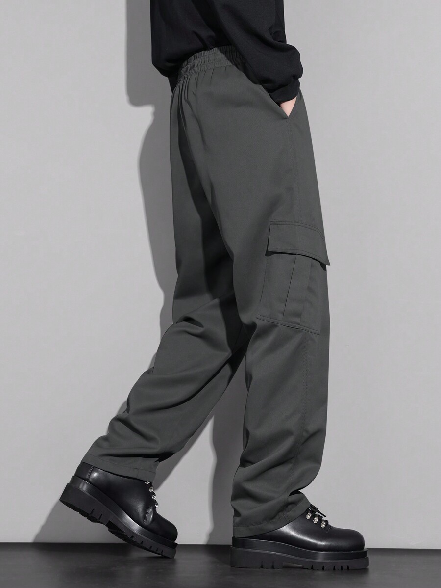 Manfinity Homme กางเกงผู้ชายสบายๆ ออกแบบน้อย ใส่ประจำวัน | SHEIN TH