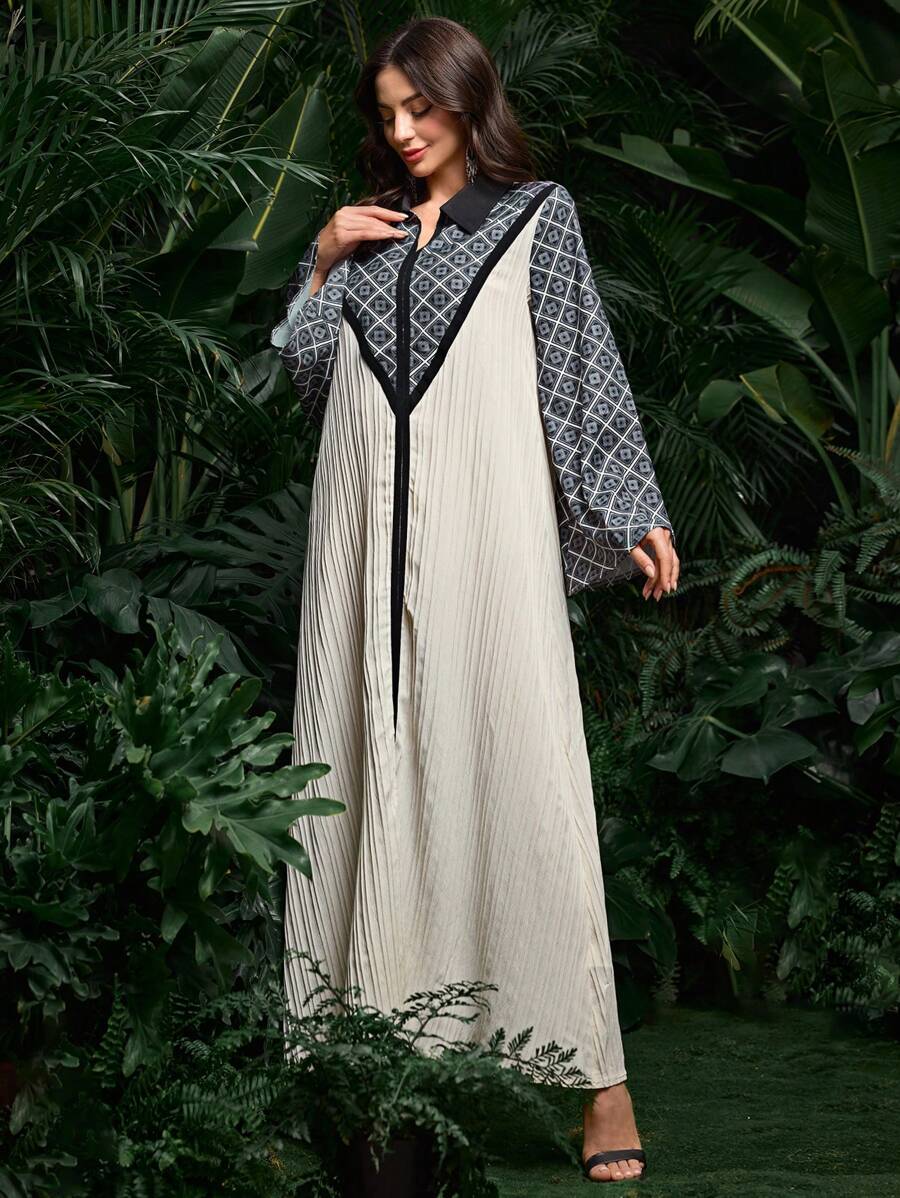 SHEIN Najma Abito lungo elegante di nuova collezione primavera 2025, stile arabo di lusso ...