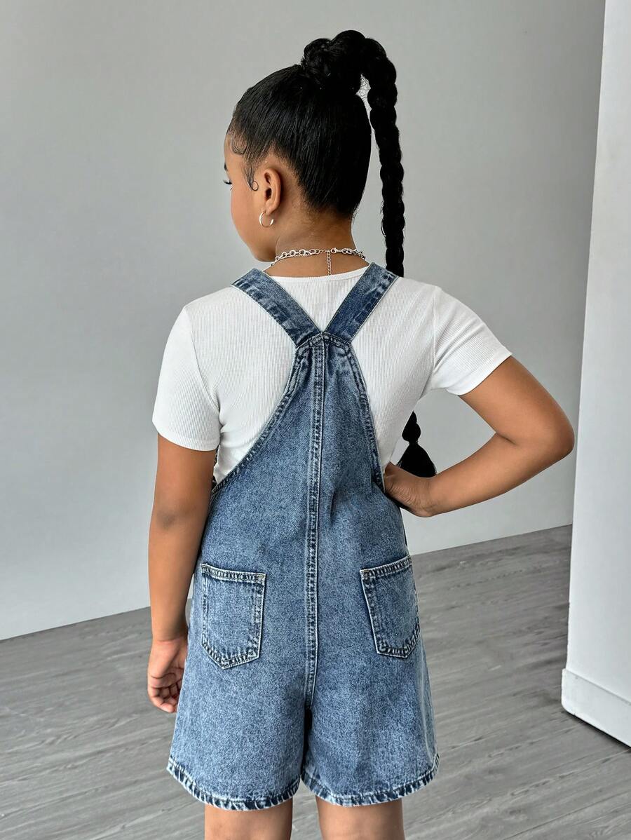 SHEIN Girls Casual Versatile Campus Style Cute Rhinestone Design Simple ...