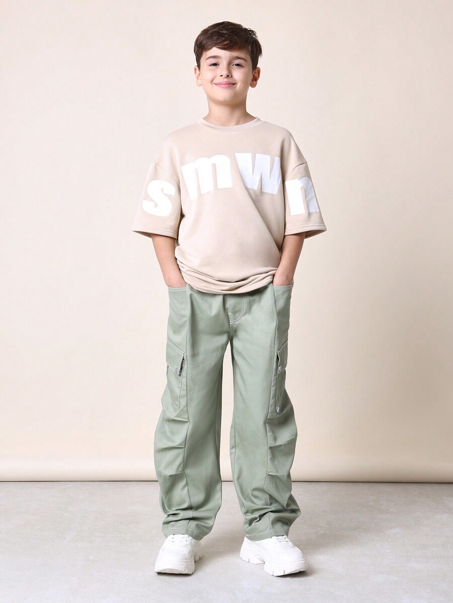 SUMWON Tween Boys Comfy Straight Fit Cargo Pant | SHEIN UK