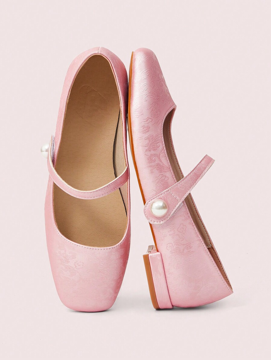 CUCCOO DOLLMOD Chaussures Mary Jane à bouts carrés rouges plats pour ...