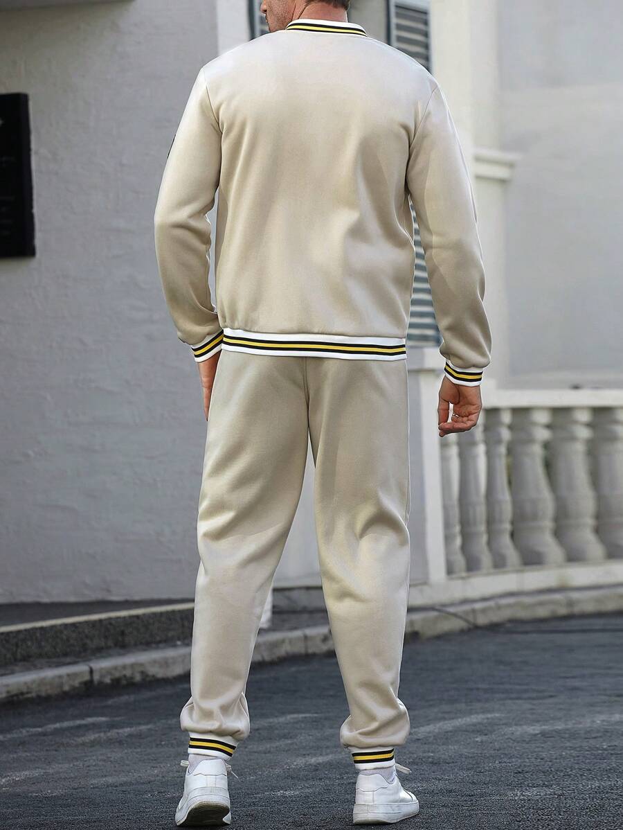 Manfinity Homme Manfinity Men's Contrast Color Stripe & Letter ...