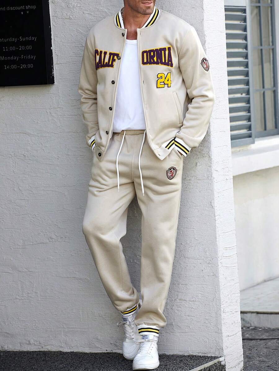 Manfinity Homme Manfinity Men's Contrast Color Stripe & Letter ...