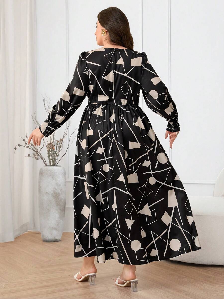 SHEIN Modely Plus Size Women Geometric Print Arabic Style Dress for Sale Australia| New ...