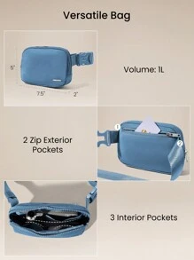 GLOWMODE 1L Zipper Everywhere Belt Bag Water Repellent Waist Crossbody ...