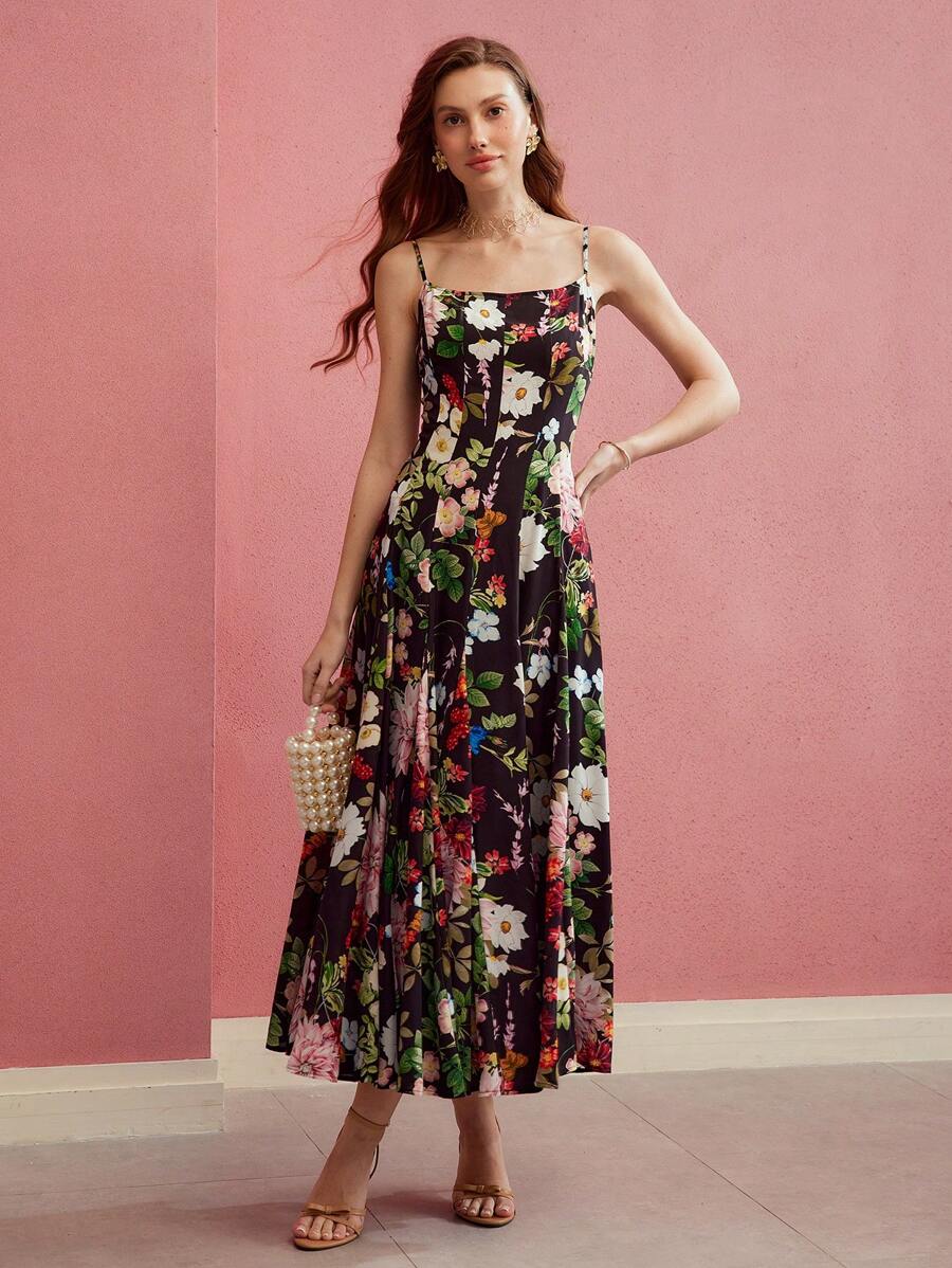 MOTF STUDIO FLORAL PRINT DRAPED CAMI DRESS,SPRING/SUMMER | SHEIN USA